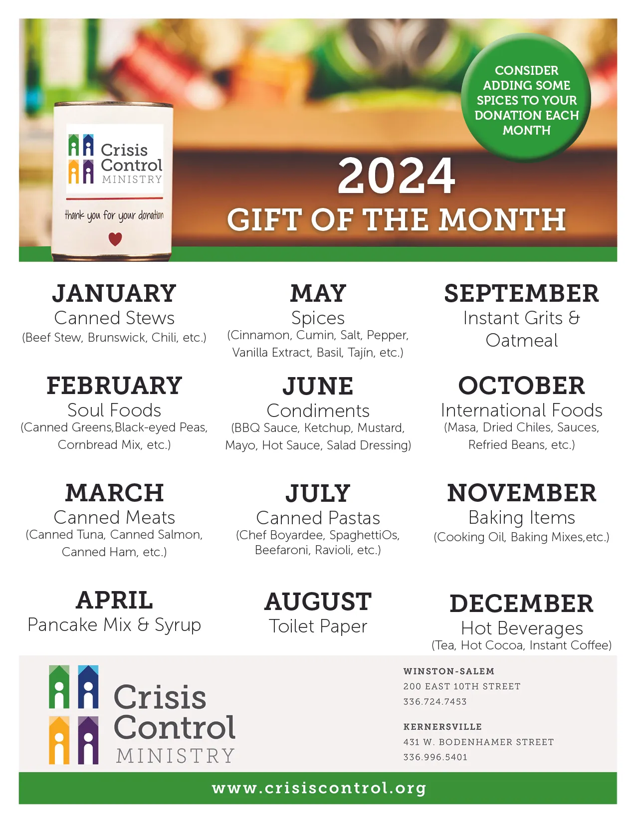 Crisis Control Ministry Gift of the Month | WTOB Good Guys | Winston ...